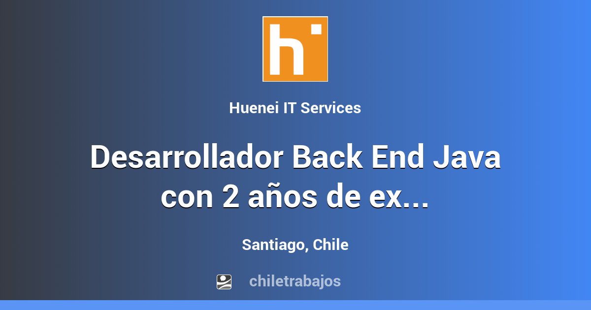Desarrollador Back End Java con 2 años de experiencia/Contrato ...