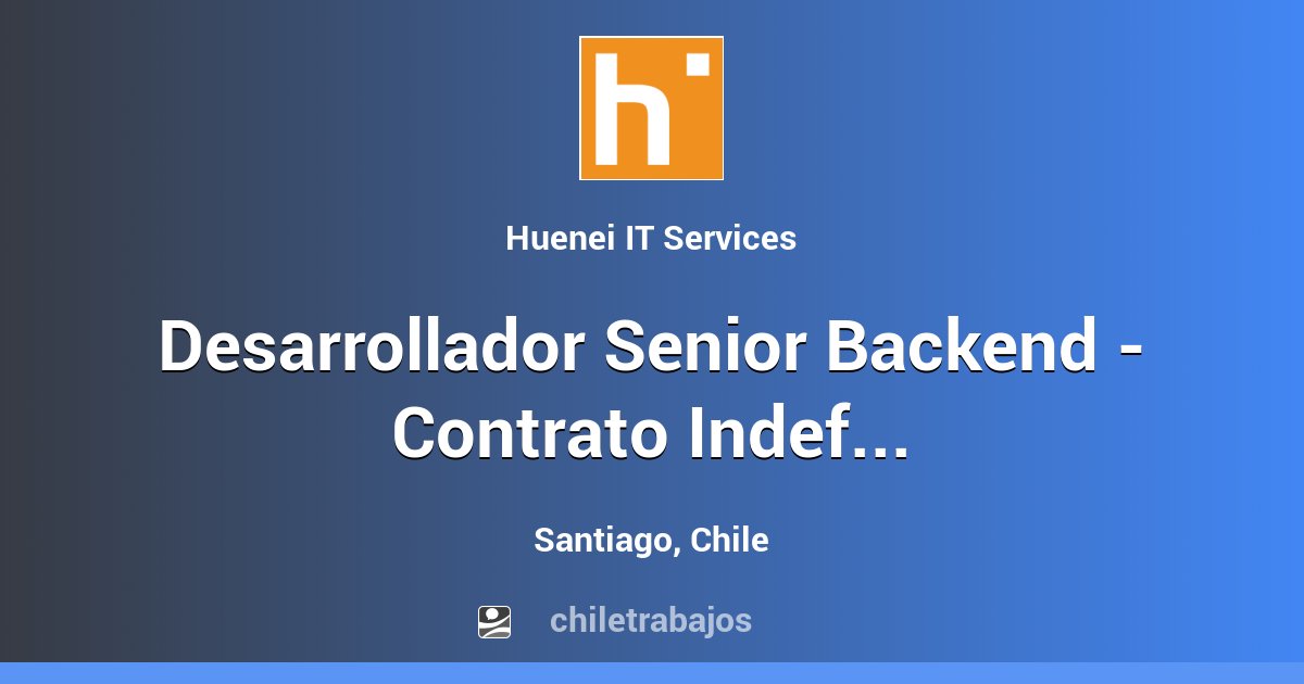 Desarrollador Senior Backend - Contrato Indefinido - 100% Remoto ...