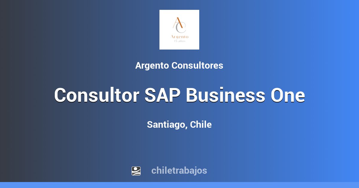 Consultor SAP Business One - Santiago | Chiletrabajos