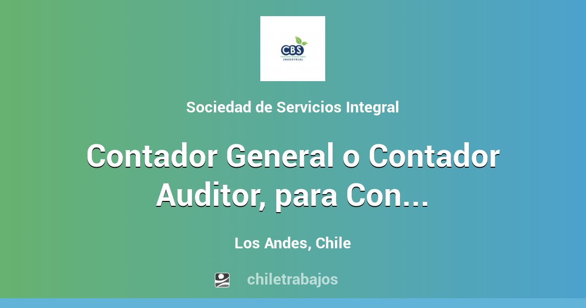 Contador General o Contador Auditor, para Contabilidad y finanzas - Los ...