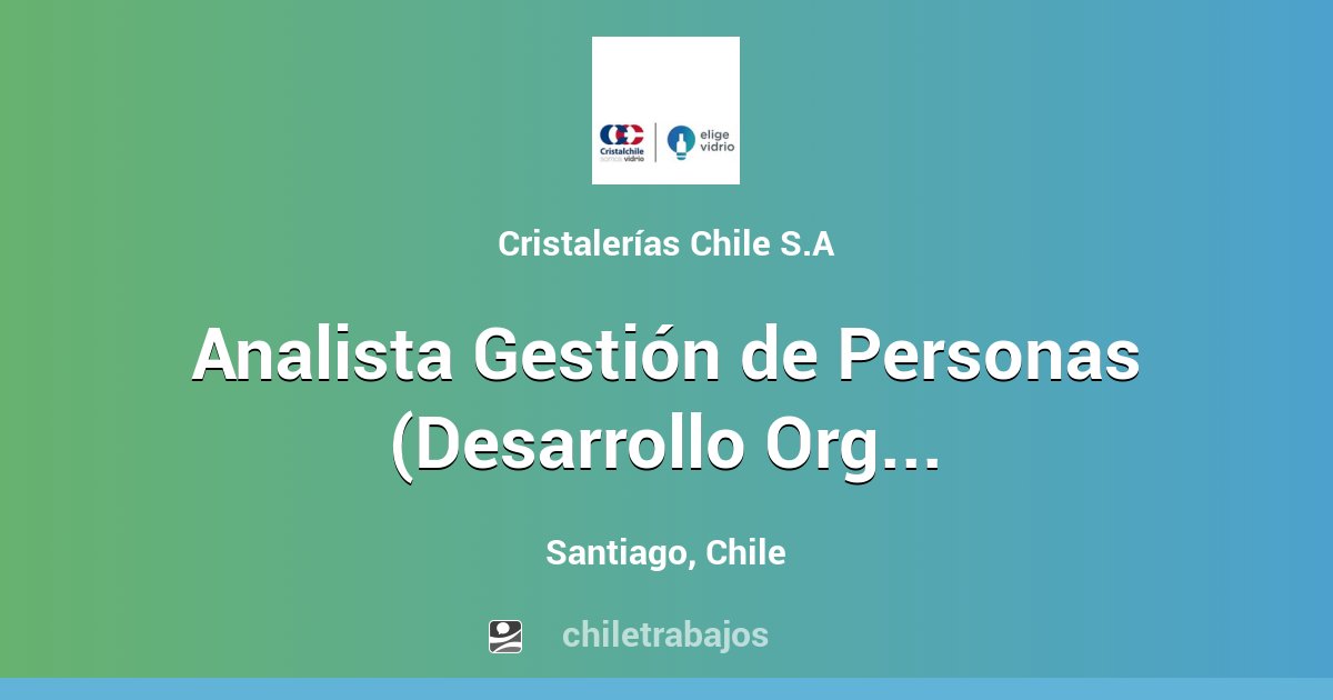 Analista Gestión De Personas Desarrollo Organizacional Santiago