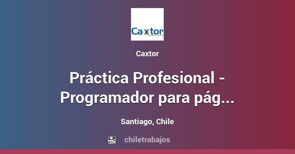 Práctica Profesional - Programador para páginas web - Santiago ...