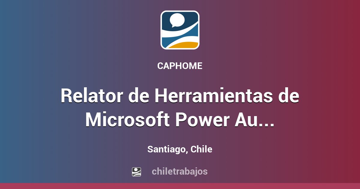 Relator de Herramientas de Microsoft Power Automate - Santiago ...
