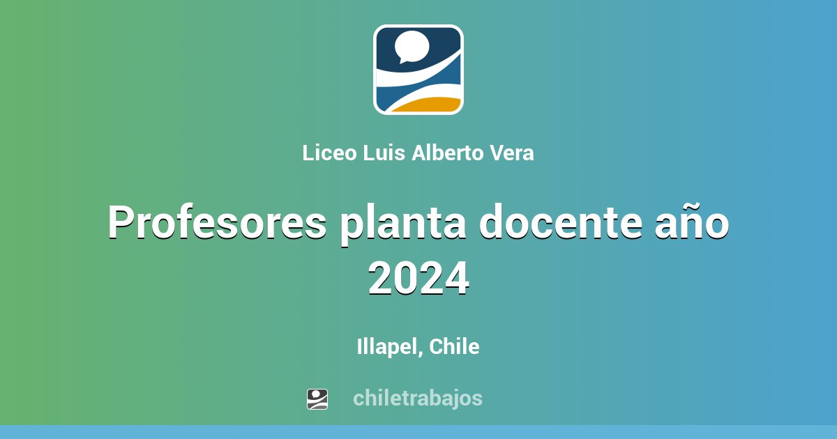Profesores Planta Docente Año 2024 Illapel Chiletrabajos