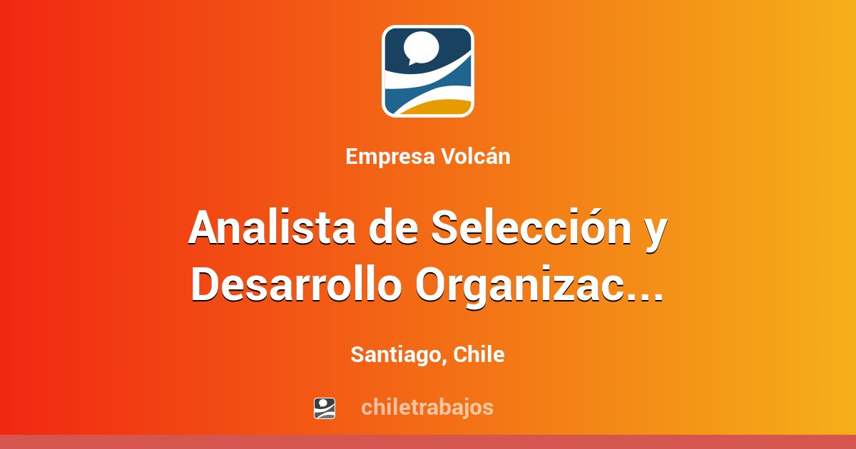 Analista De Selección Y Desarrollo Organizacional Santiago
