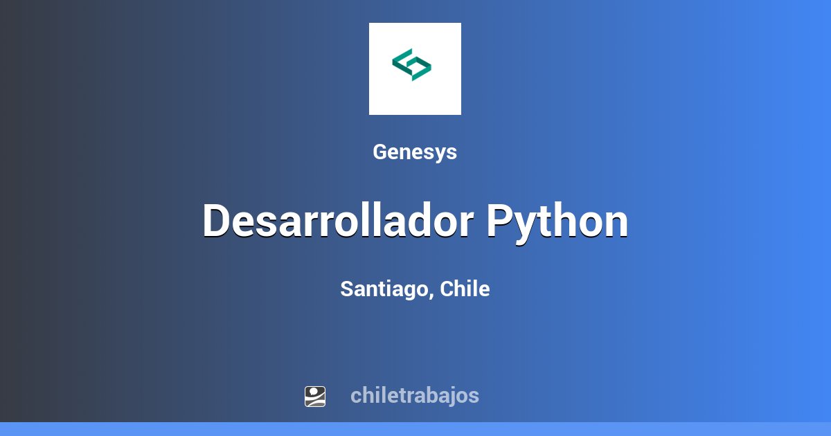 Desarrollador Python - Santiago | Chiletrabajos