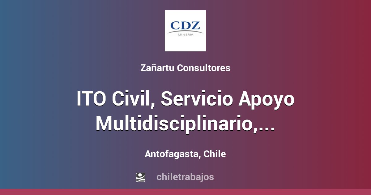 ITO Civil, Servicio Apoyo Multidisciplinario, Antucoya - AMSA ...