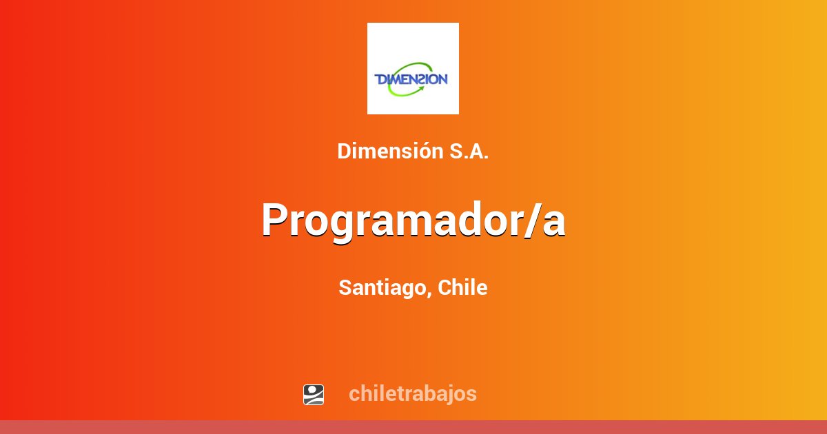 Programador/a - Santiago | Chiletrabajos