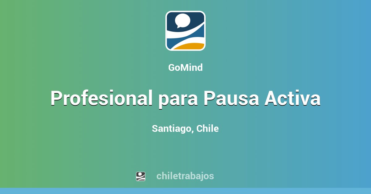 Profesional para Pausa Activa - Santiago | Chiletrabajos