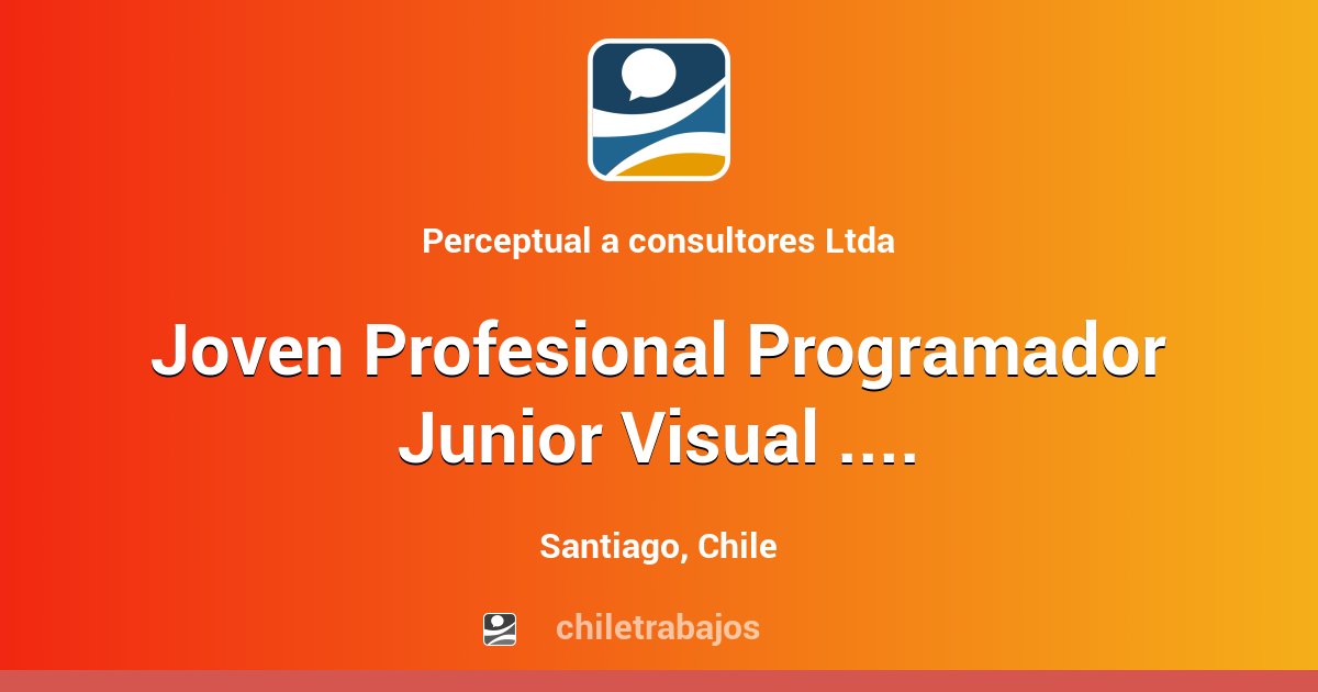 Joven Profesional Programador Junior Visual .Net – Contrato Indefinido ...