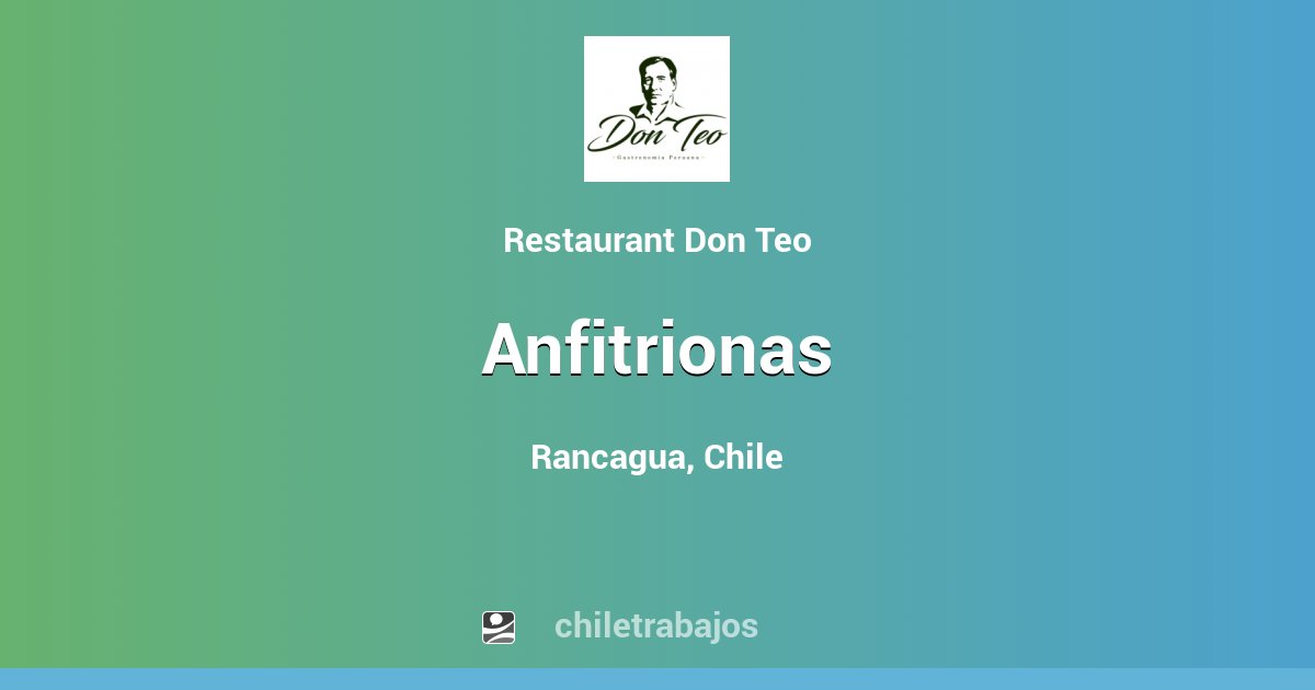 Anfitrionas - Rancagua | Chiletrabajos