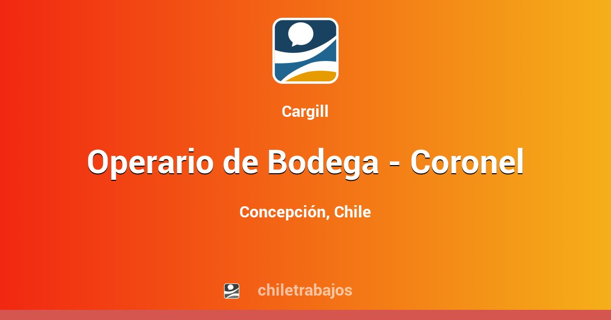 Operario de Bodega - Coronel - Concepción | Chiletrabajos