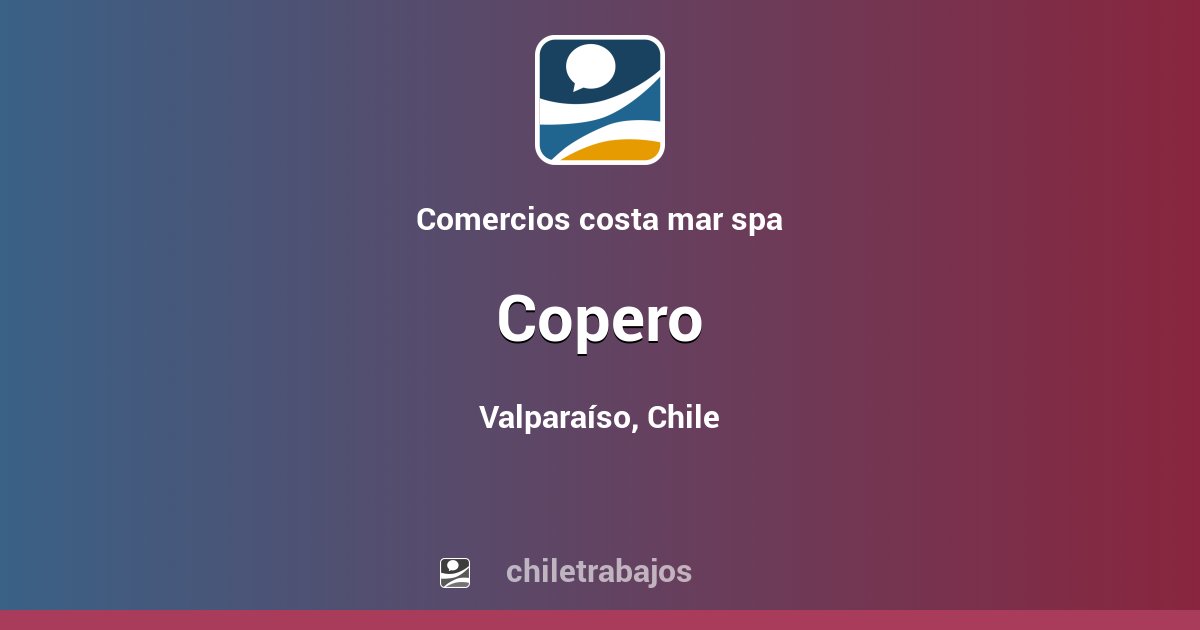 Copero - Valparaíso | Chiletrabajos