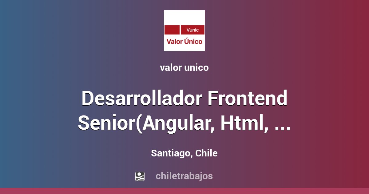 Desarrollador Frontend Seniorangular Html Css Y Git Semipresencial