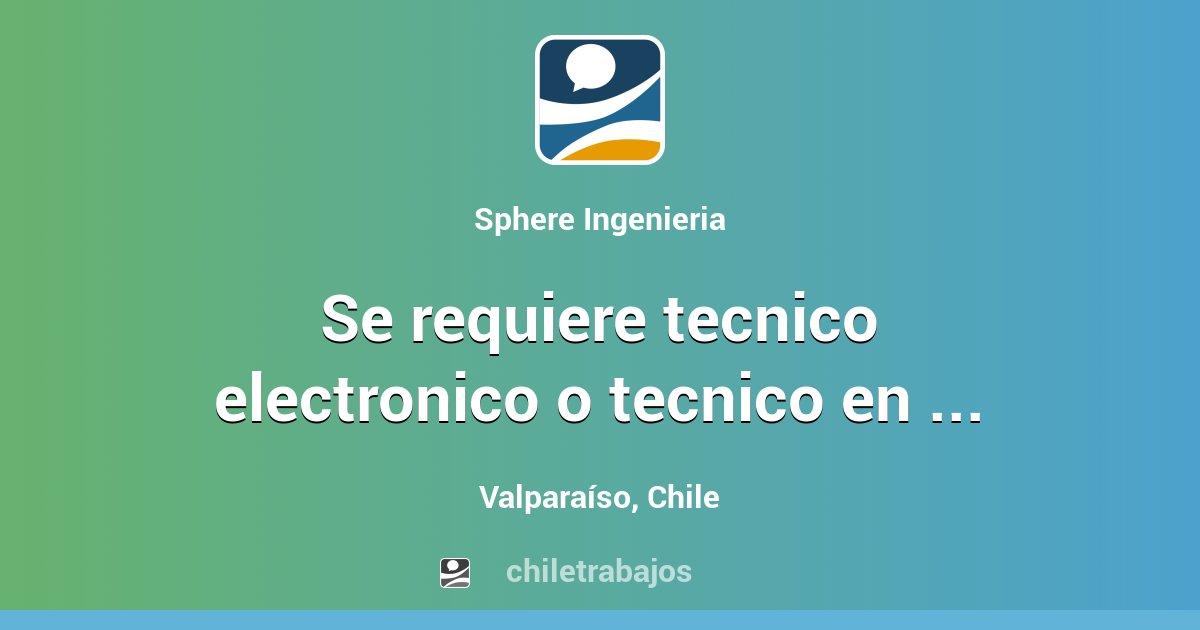 Se requiere tecnico electronico o tecnico en conectividad y redes ...