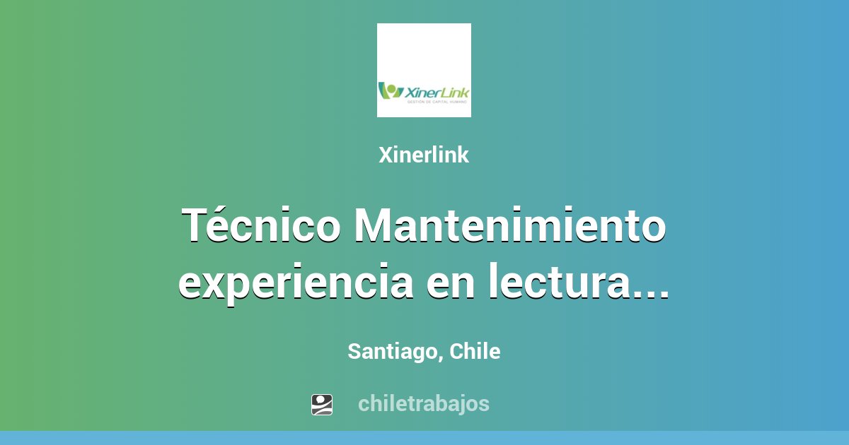 Técnico Mantenimiento experiencia en lectura de planos licencia clase B ...