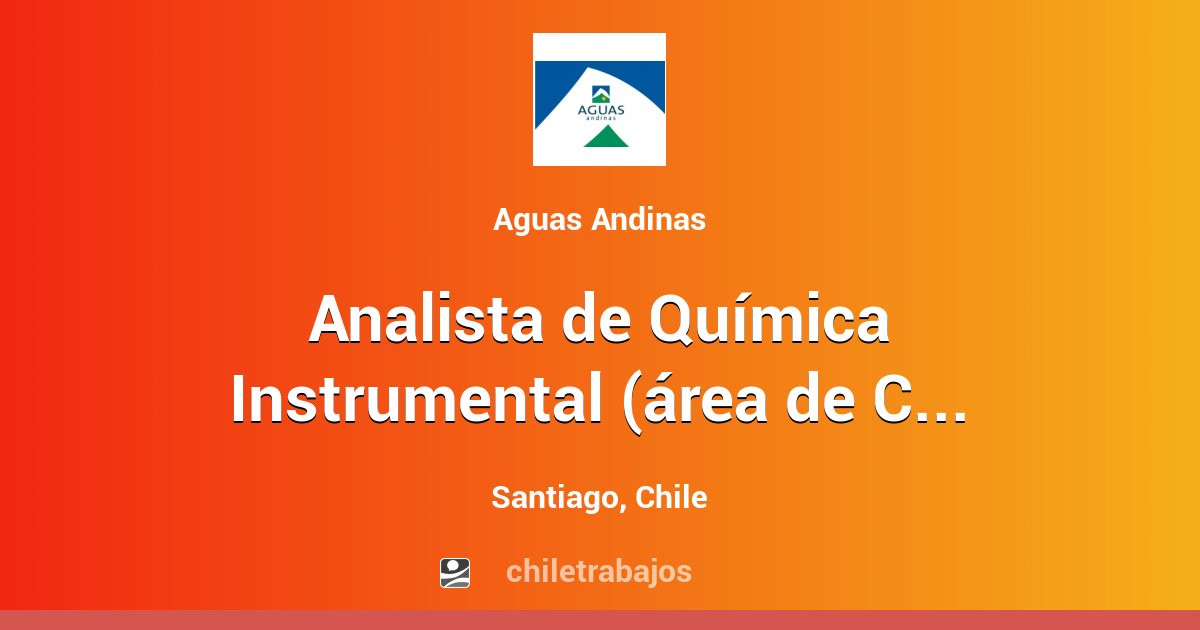 Analista de Química Instrumental (área de Cromatografía) - Pre y Post ...