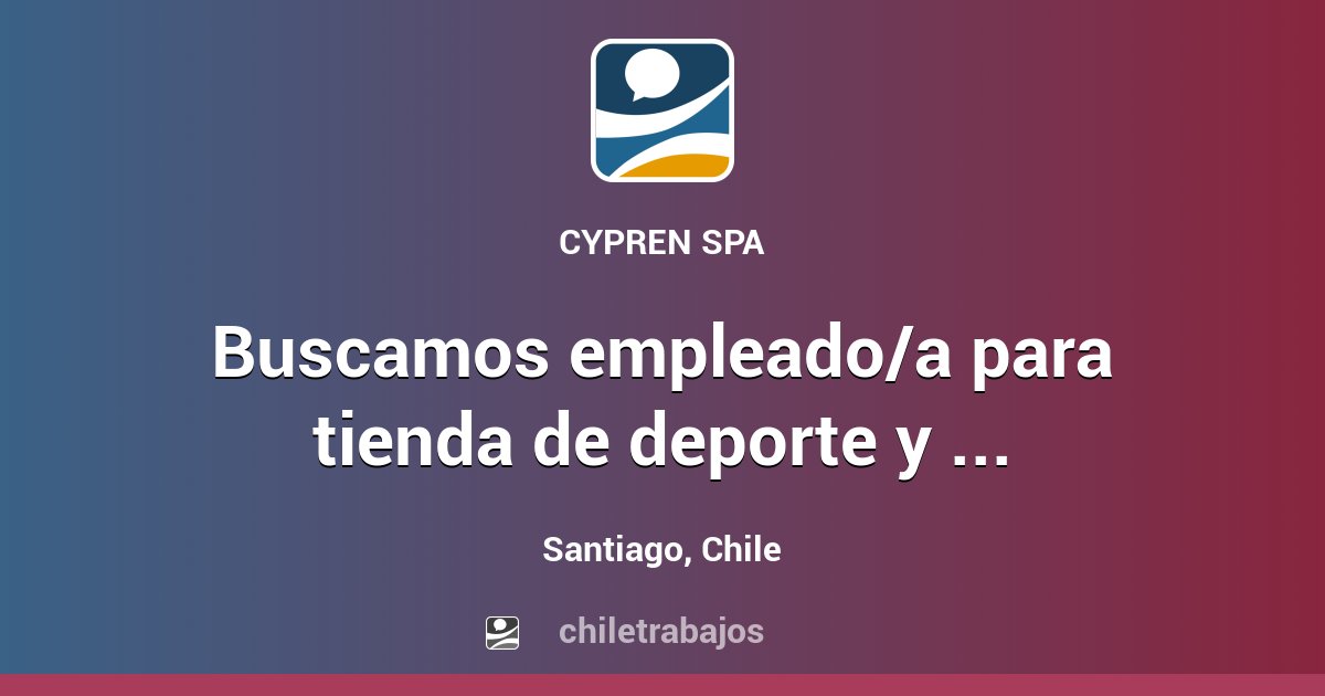 Buscamos empleado/a para tienda de deporte y outdoor en Los Dominicos ...