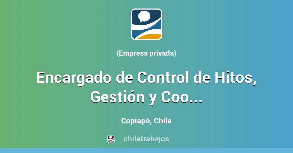 Encargado de Control de Hitos, Gestión y Coordinación-Licitación AIF EP ...