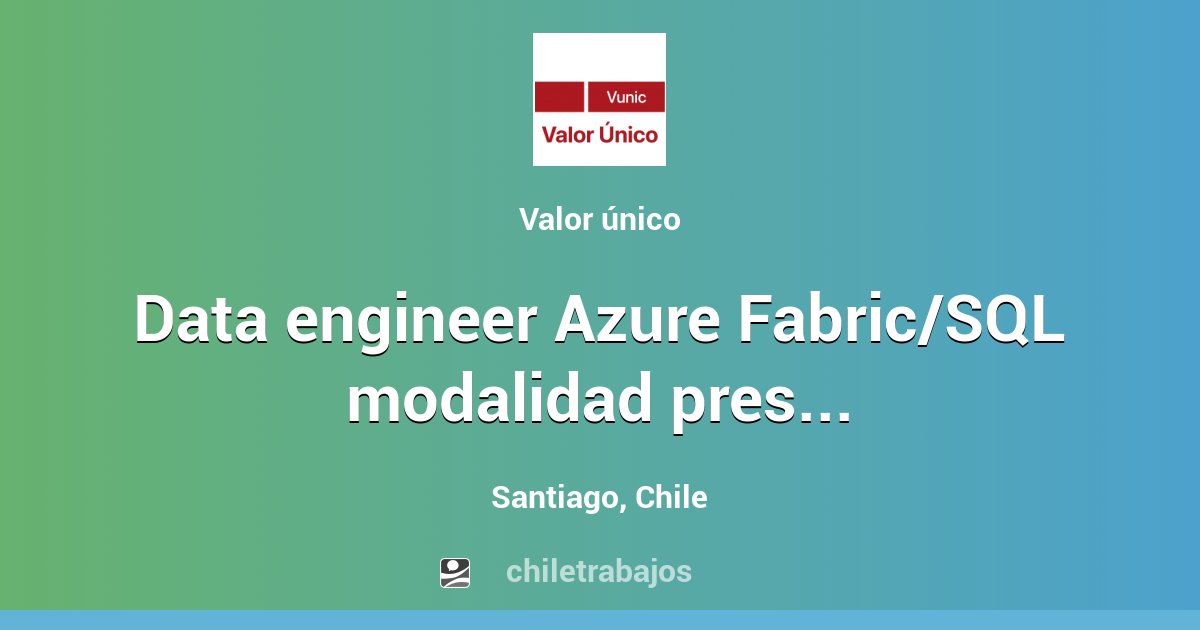 Data engineer Azure Fabric/SQL modalidad presencial - Santiago ...