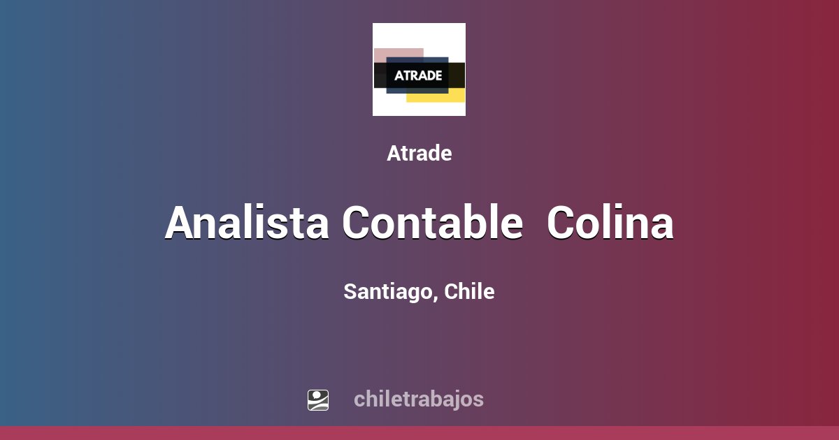 Analista Contable Colina - Santiago | Chiletrabajos