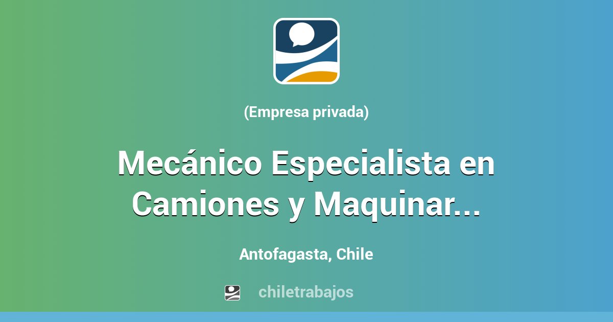 Mecánico Especialista en Camiones y Maquinaria Pesada (Plumas, Aljibes ...